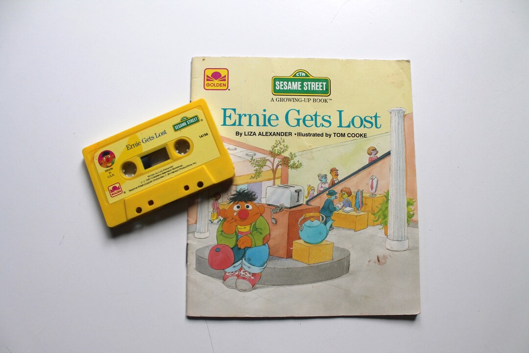 Sesame Street Ernie Gets Lost Book and Audio Cassette Read Along 1985 - Etsy
