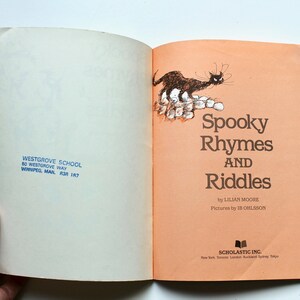 Spooky Rhymes and Riddles by Lilian Moore 1972 - Etsy