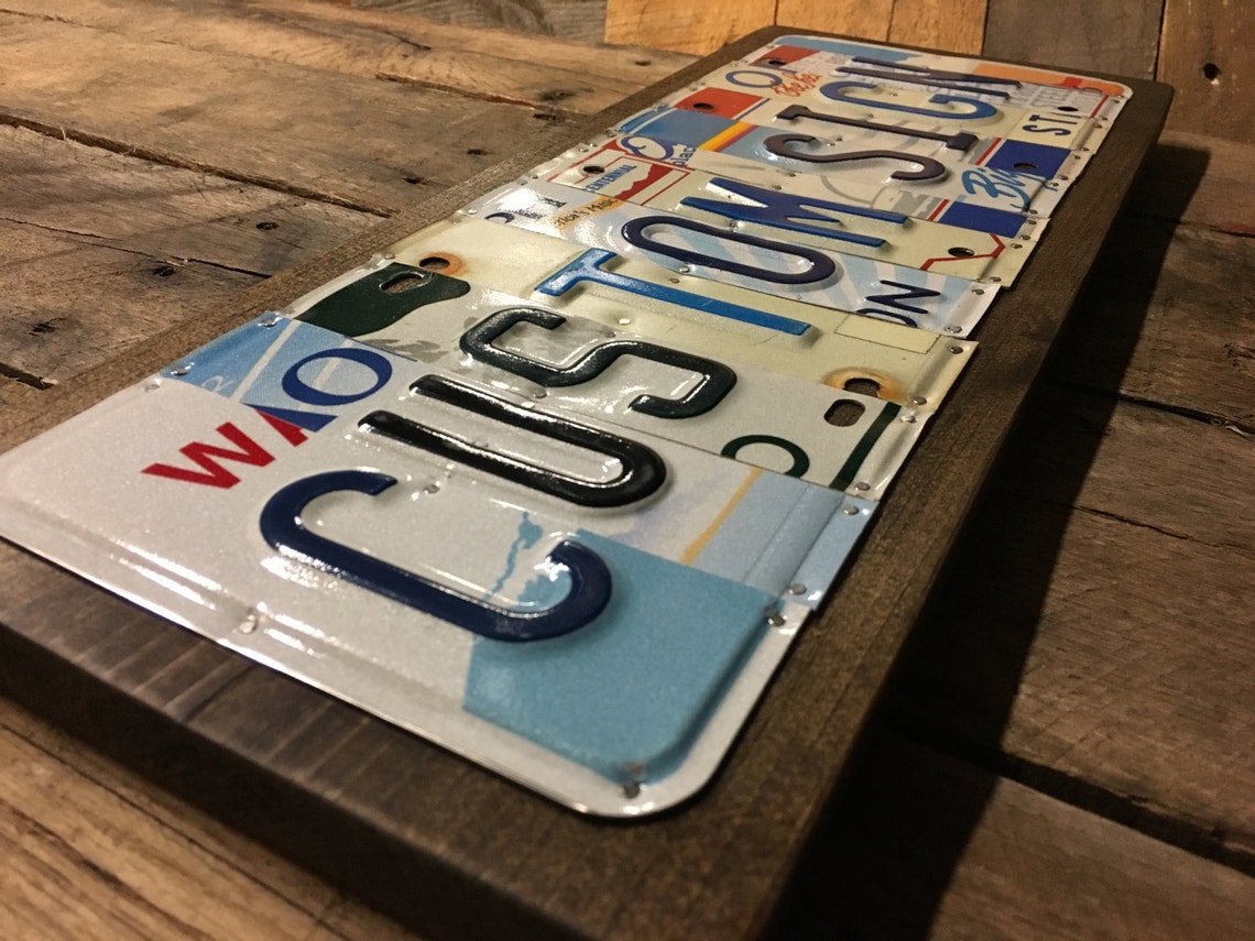 Custom License Plate Sign Last Name Custom Sign - Etsy