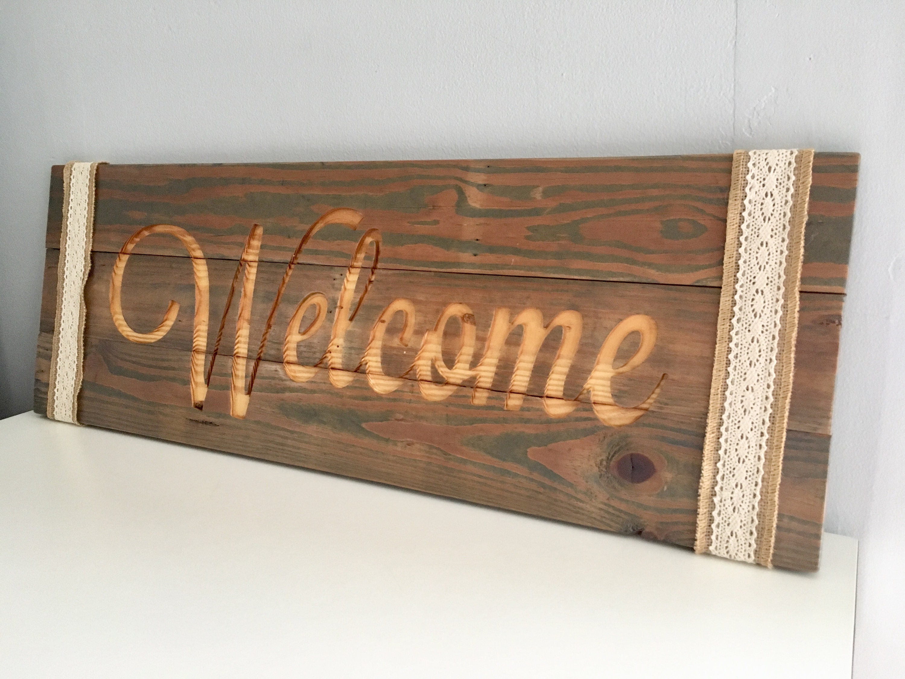 Rustic Wood Welcome Sign - Etsy