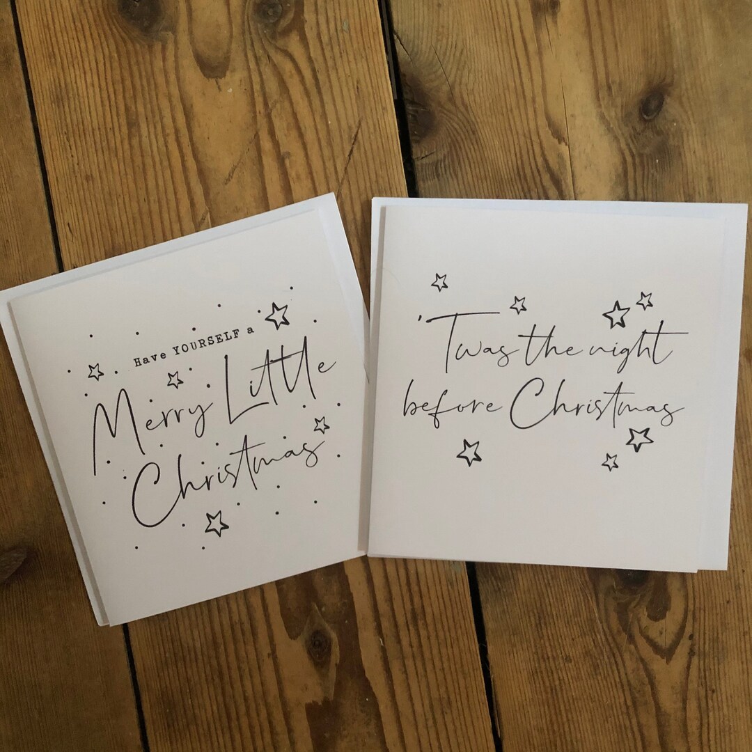 Pack of 8 Type Christmas Cards 2 Designs - Etsy