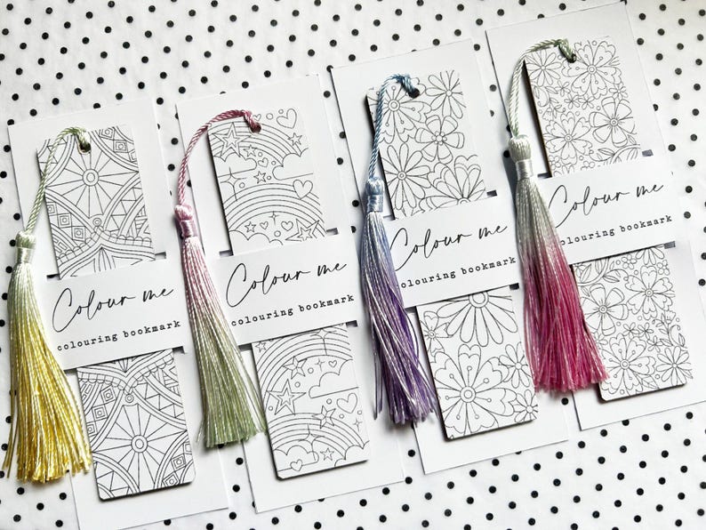 Coloring Bookmark With Tassel - Etsy