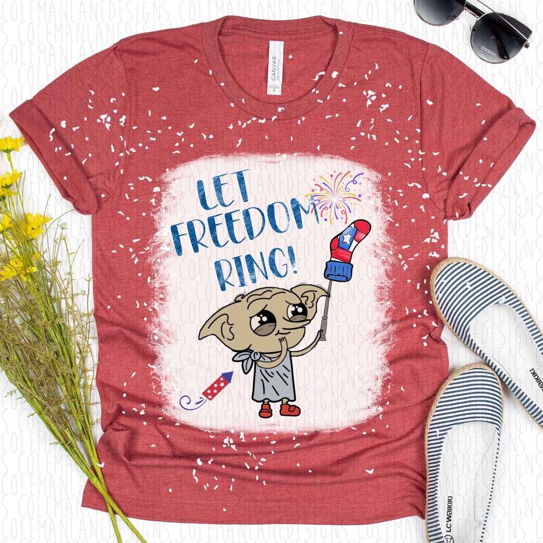 Let Freedom Ring Free House Elf 4th of July America USA Graphic ...