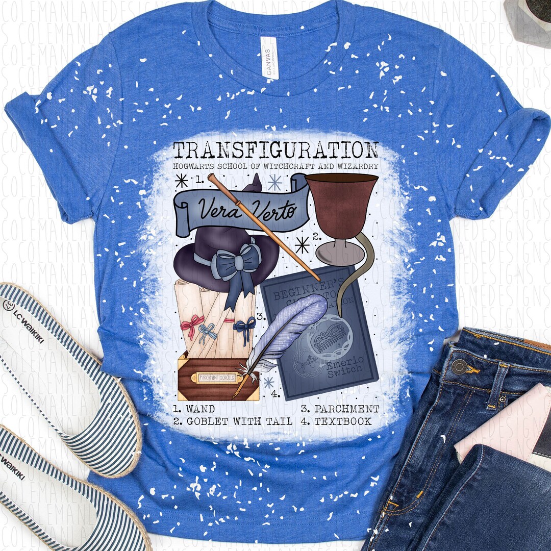 Transfiguration Magic Class Chart Super Soft Graphic T-shirt Bleached ...