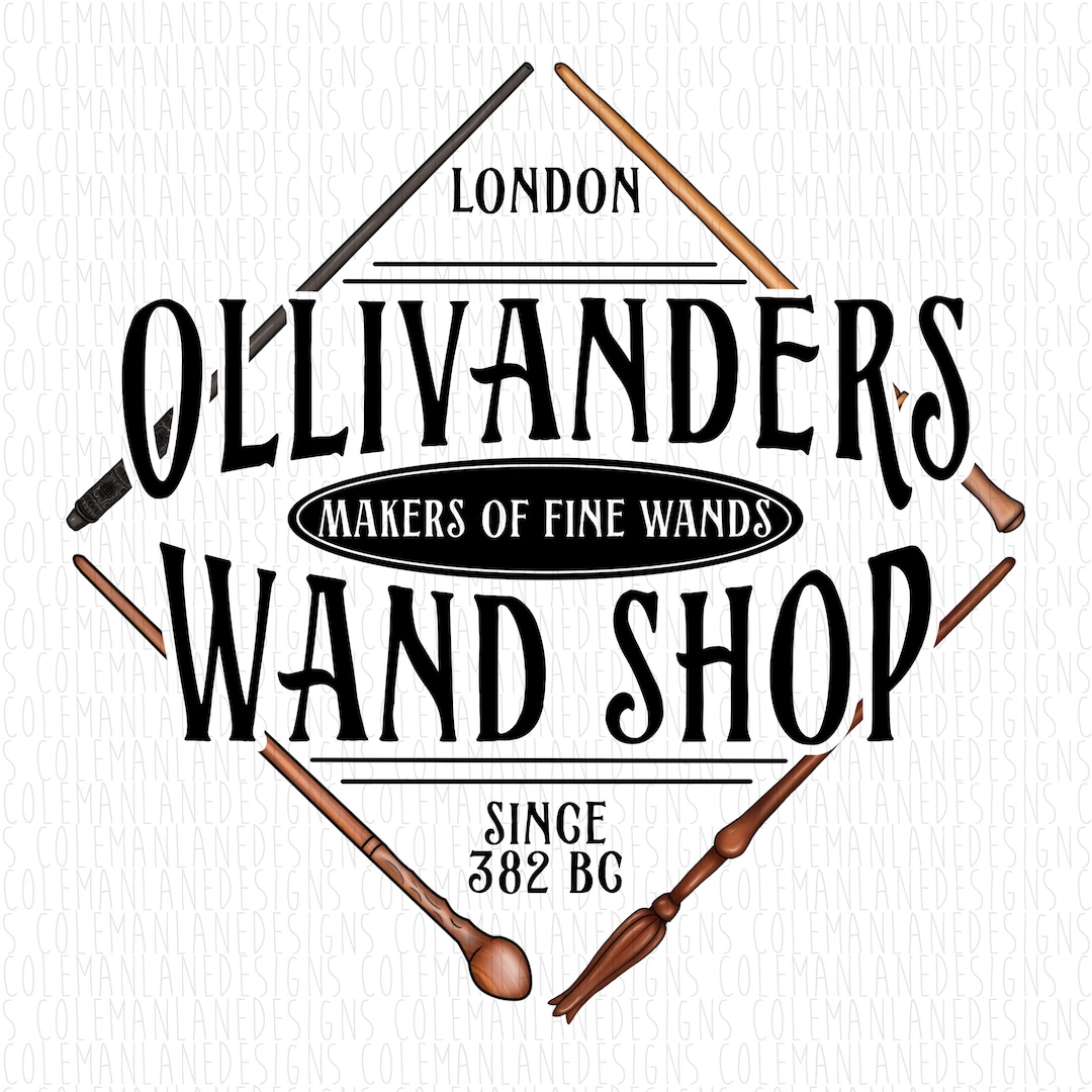 Fine Wand Shop Business Logo Wizard Witch Magic School Ready to Press ...