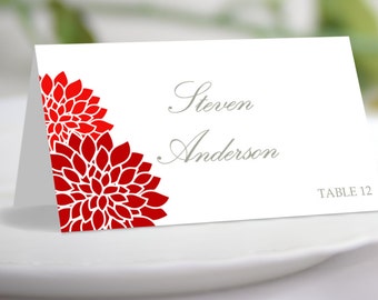 Red place card | Etsy