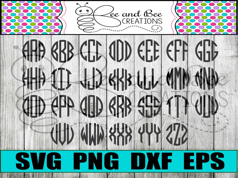 INSTANT DOWNLOAD: Circle Monogram svg png eps and dxf files | Etsy