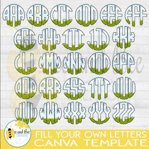 Fill Your Own Scallop Monogram Letters on CANVA, Sublimation Drag and ...