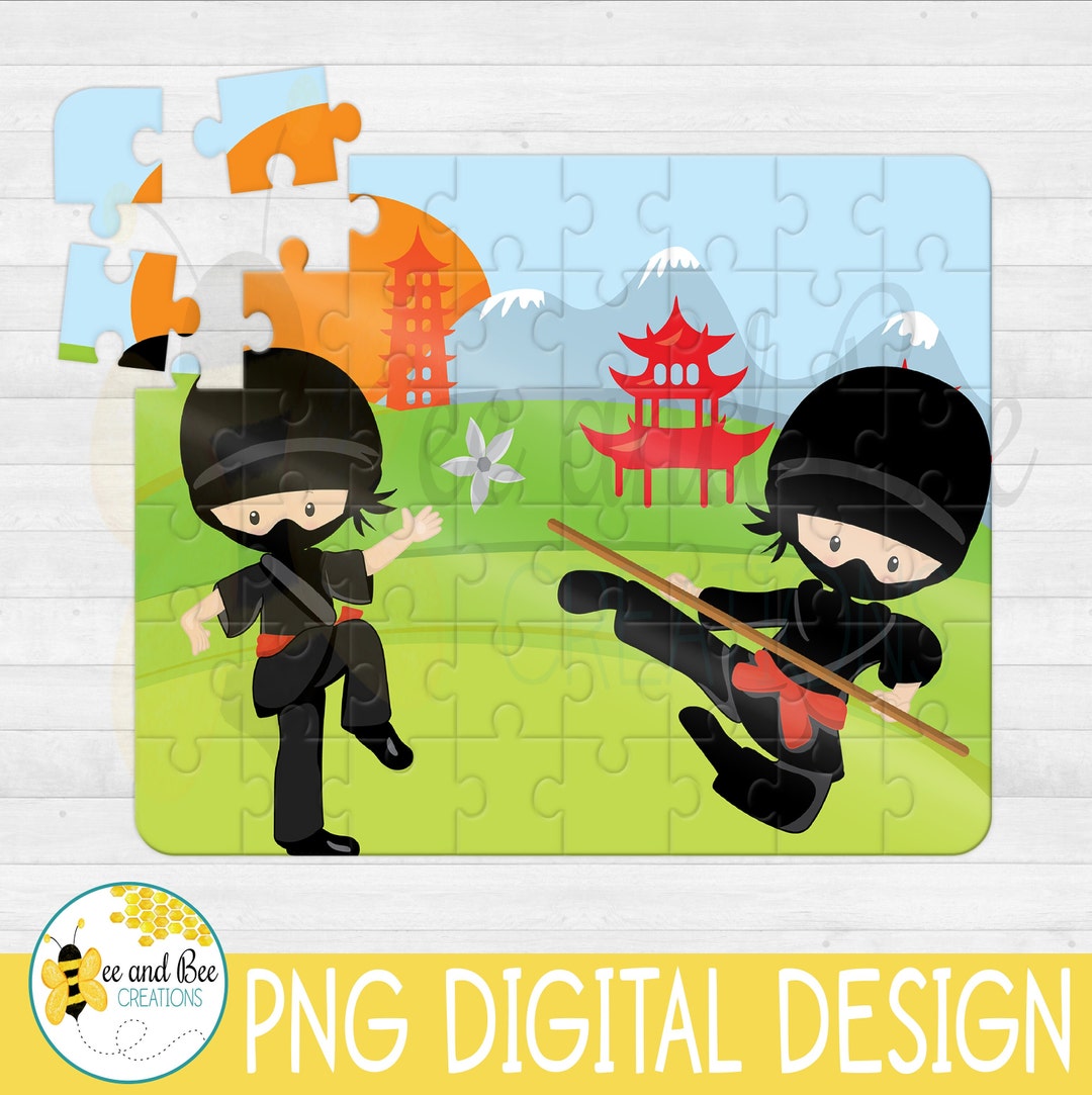 Ninja Puzzle Sublimation PNG Design Download, Personalization Gift Set ...