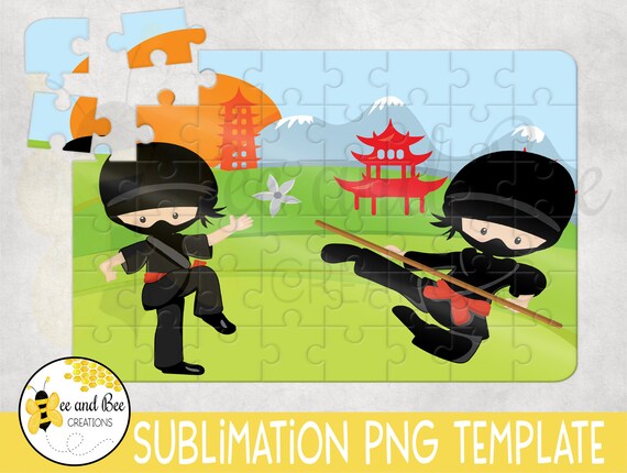 Ninja Puzzle Sublimation PNG Design Download Personalization | Etsy