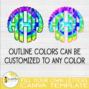 Fill Your Own Scallop Monogram Letters on CANVA, Sublimation Drag and ...