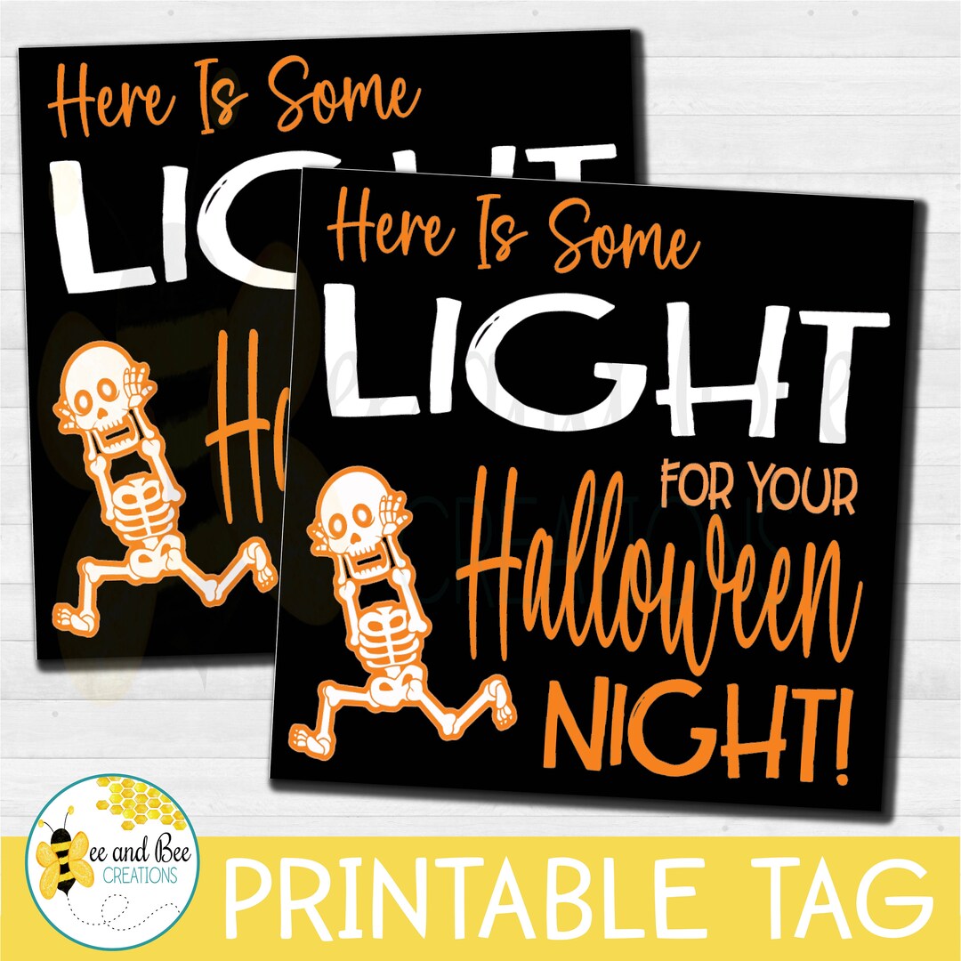 Halloween Glow Stick Tag -PNG File - Halloween, Favors, Printable ...