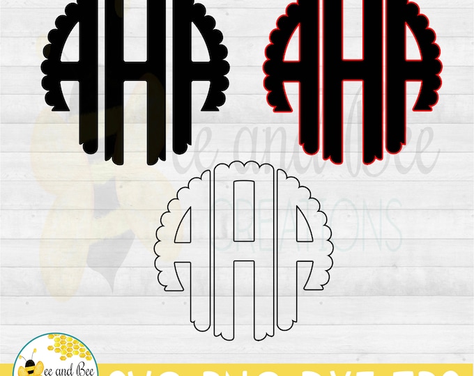 Fill Your Own Scallop Monogram Letters on CANVA, Sublimation Drag and ...