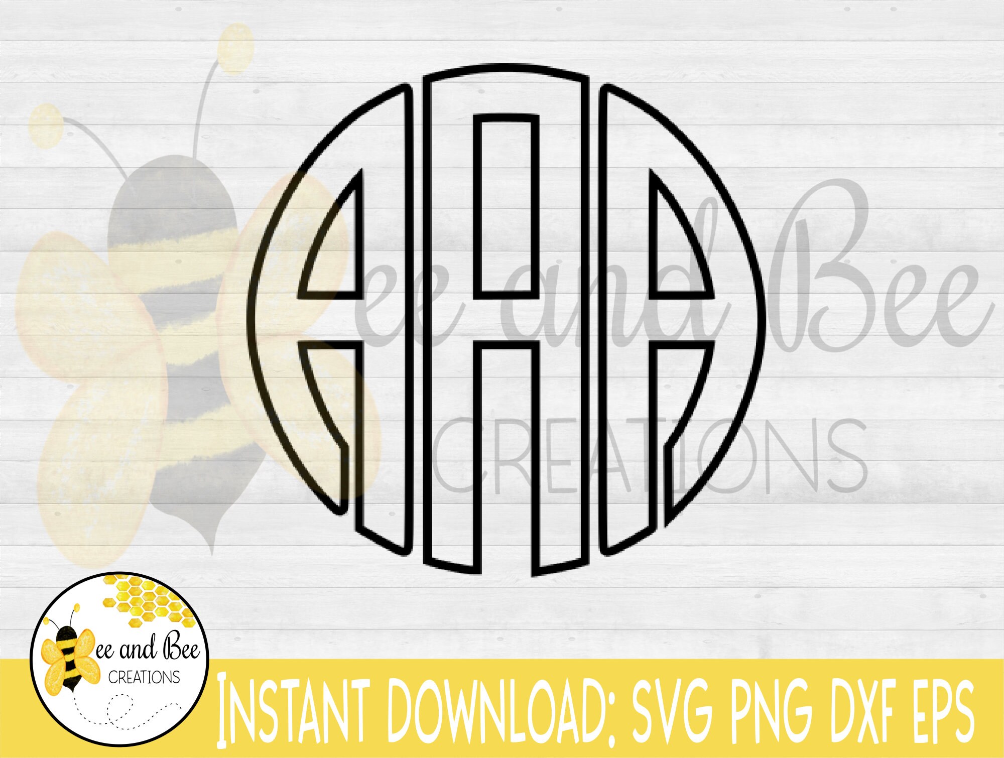 eps INSTANT DOWNLOAD: Outlined Circle Monogram svg png and dxf files ...