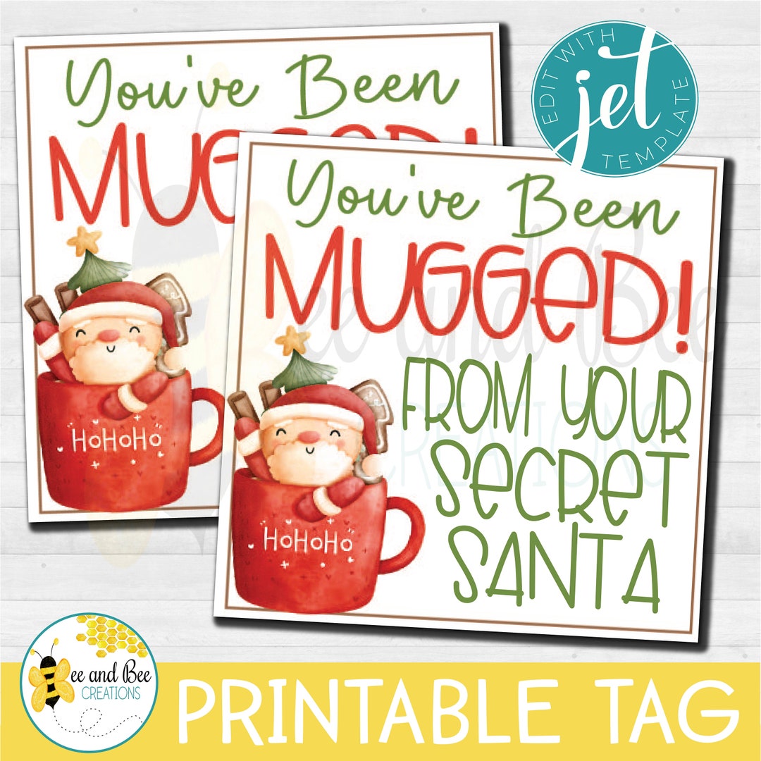 You've Been Mugged Gift Tag - Png, Pdf and Jpg Files - Christmas, Favor ...