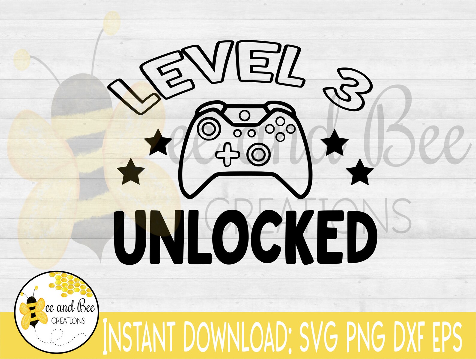 Level 3 Unlocked Svg Png Eps and Dxf Files Video Games - Etsy