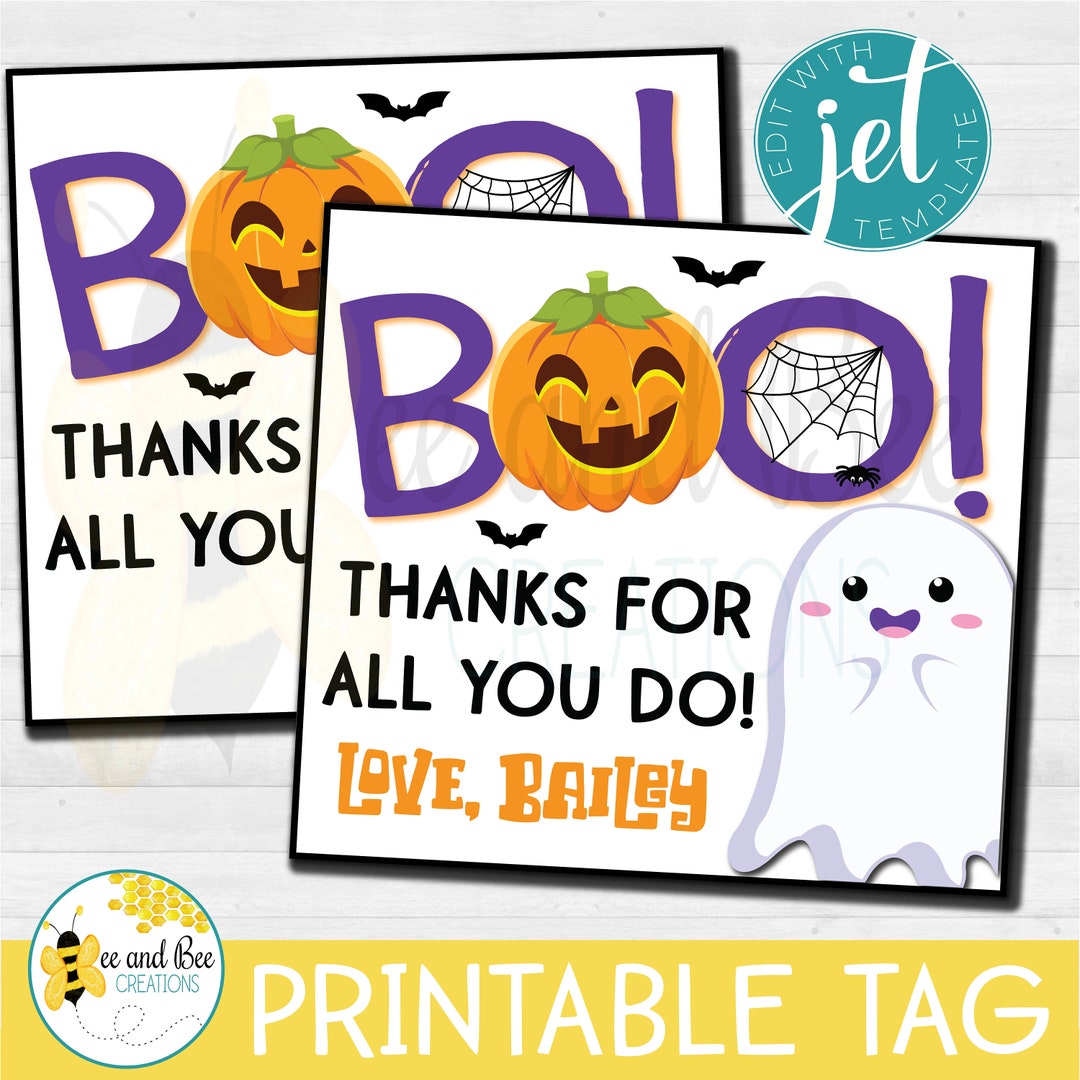 Halloween Gift Tag - Png, Pdf and Jpg Files - Trick or Treat, Favor Tag ...