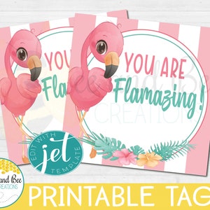 Flamingo Gift Tag - Png, Pdf and Jpg Files - Teacher Appreciation, Back ...