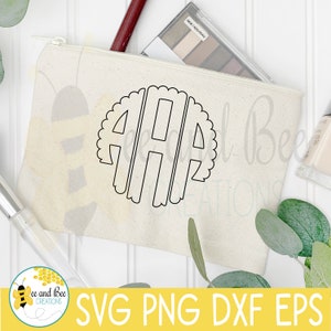 Outlined Scallop Monogram Svg, Png, Eps, and Dxf Files - Etsy