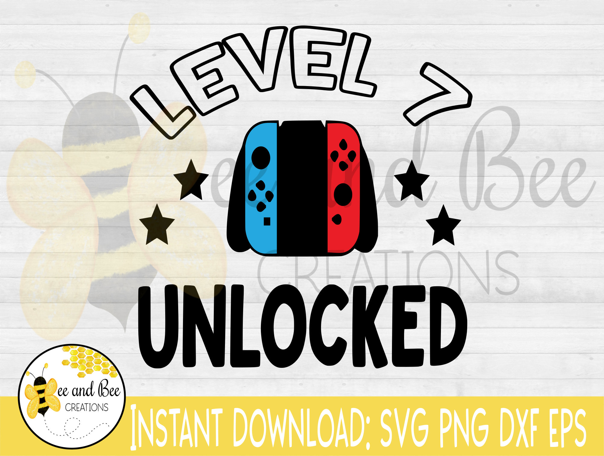 Level 7 Unlocked svg png eps and dxf files Video games | Etsy