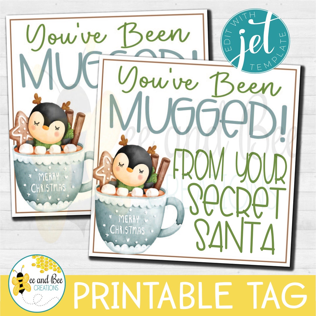 You've Been Mugged Gift Tag - Png, Pdf and Jpg Files - Christmas, Favor ...