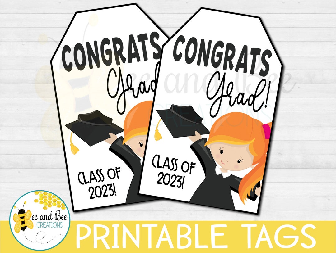 Congrats Grad 2023 Gift Tag - Png, Pdf and Jpg Files - Congratulations ...