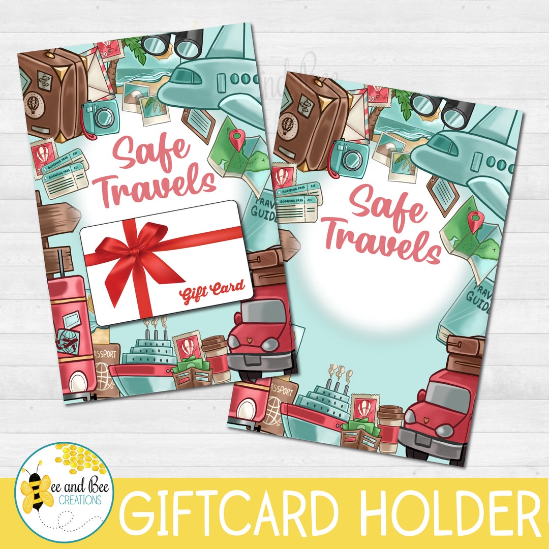 Safe Travels Gift Card Holder: Printable Travel Theme (digital Download ...