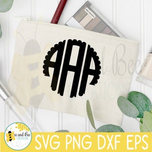 Scallop Monogram Svg, Png, Eps, and Dxf Files - Etsy