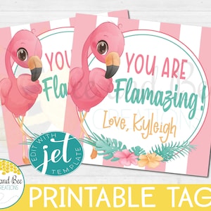 Flamingo Gift Tag - Png, Pdf and Jpg Files - Teacher Appreciation, Back ...