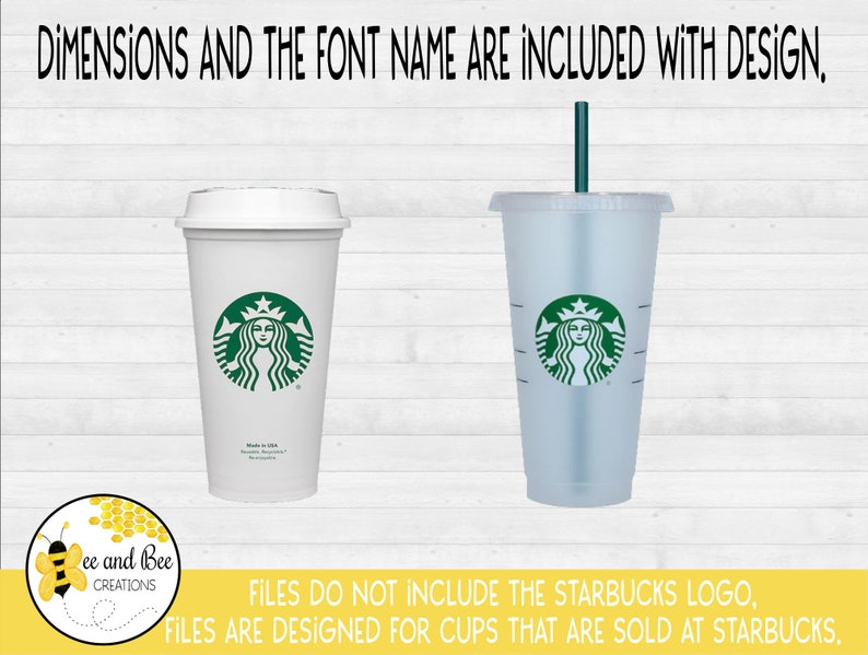 Personalized Starbucks Coffee Cup Label Files Svg Png Dxf. - Etsy