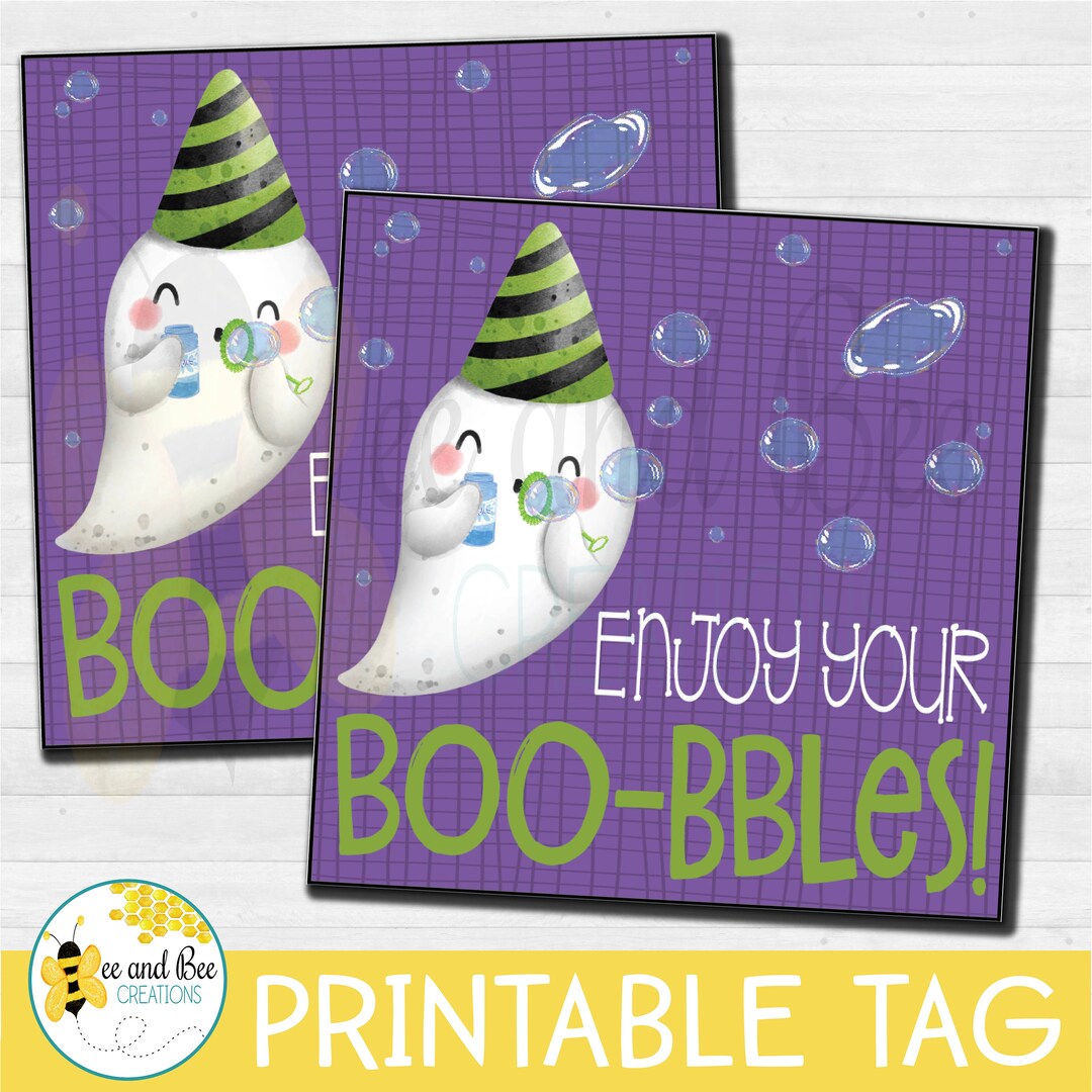 Halloween Bubble Tag -PNG File - Halloween, Favors, Printable, Gifts - Etsy