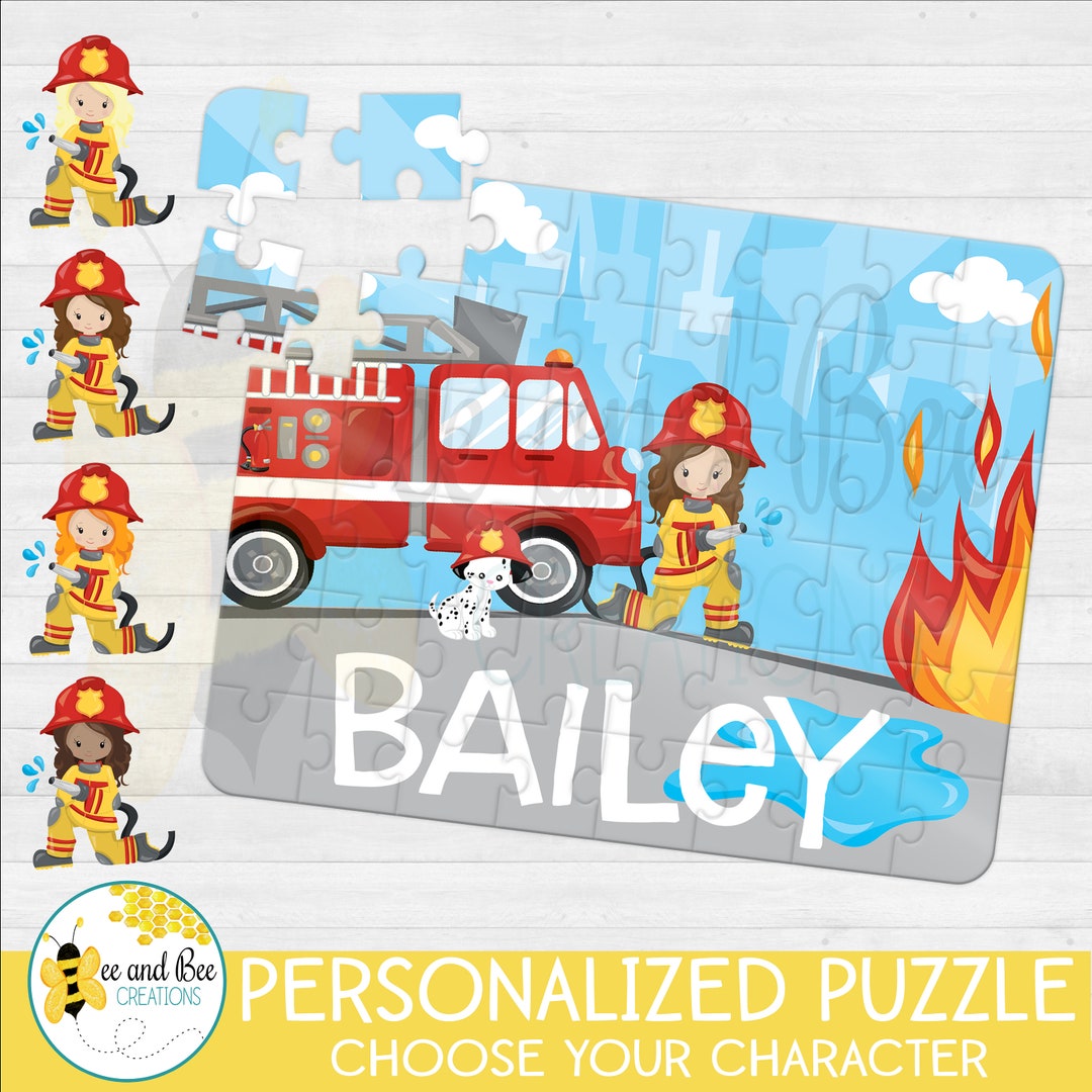 Fire Truck Puzzle Custom Puzzle Personalized Puzzle - Etsy.de