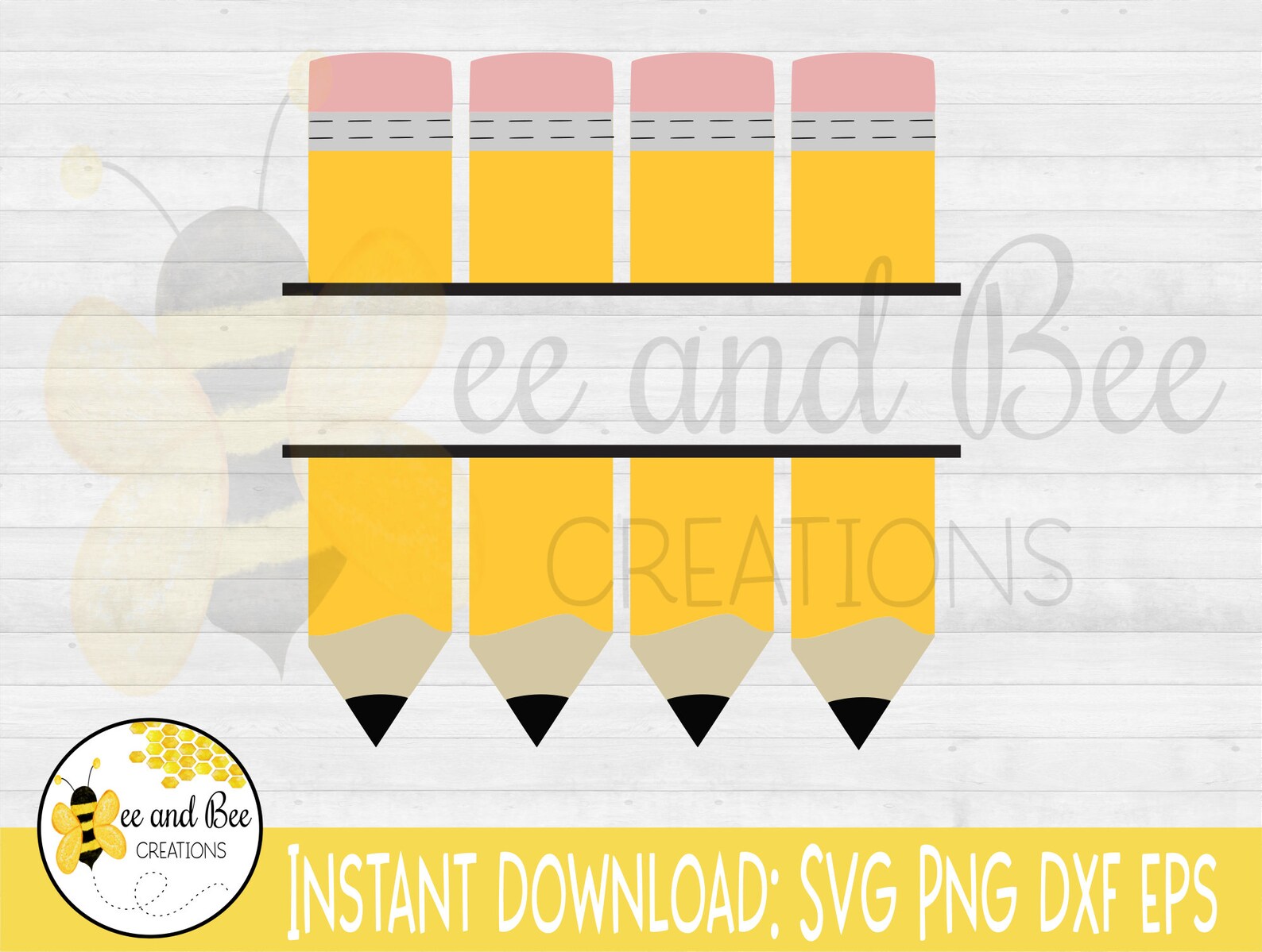 Pencil Monogram svg png dxf and eps files / First Day | Etsy