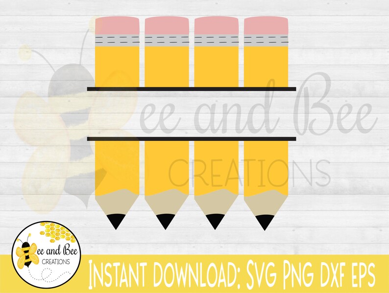 Pencil Monogram svg png dxf and eps files / First Day | Etsy