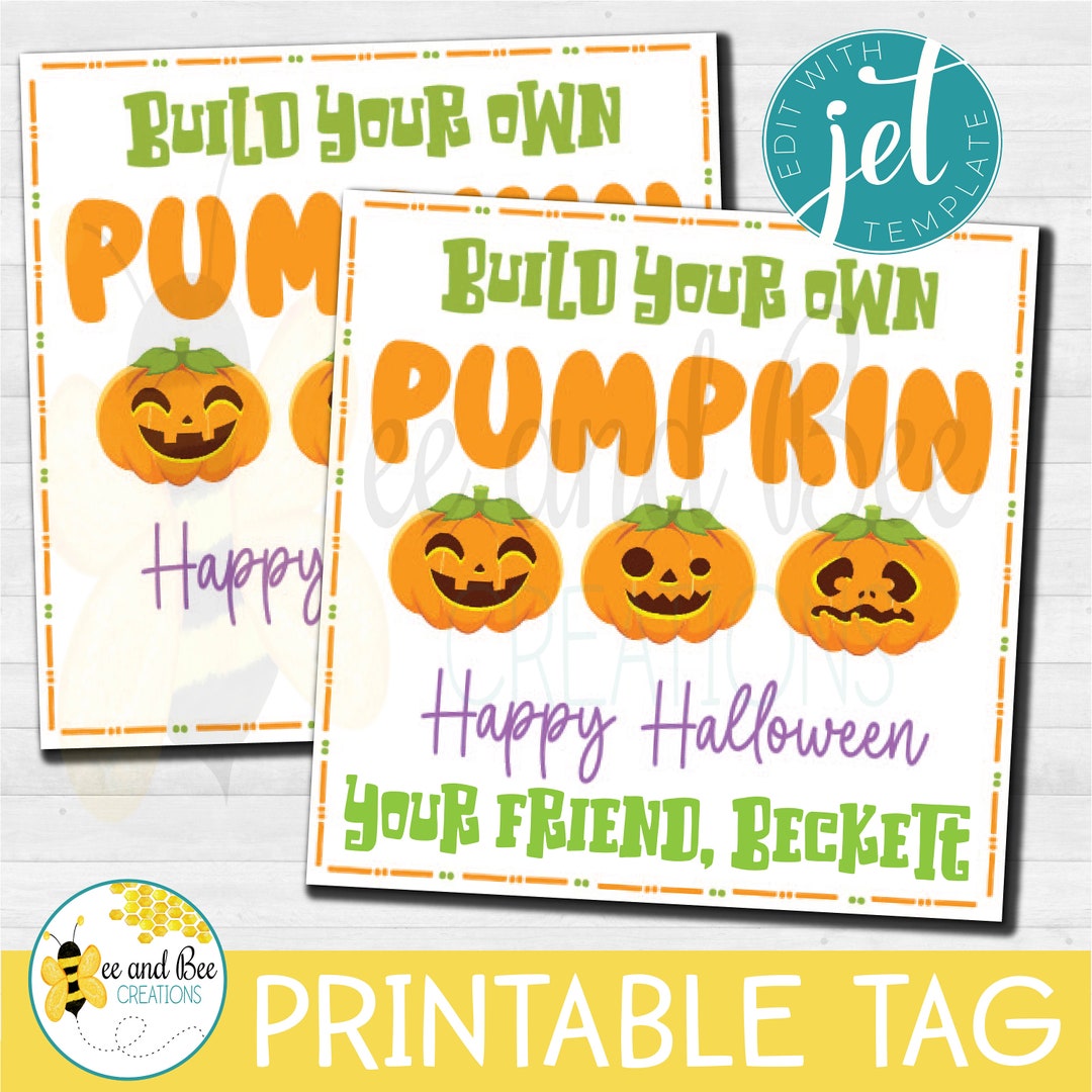 Halloween Gift Tag - Png, Pdf and Jpg Files - Trick or Treat, Favor Tag ...
