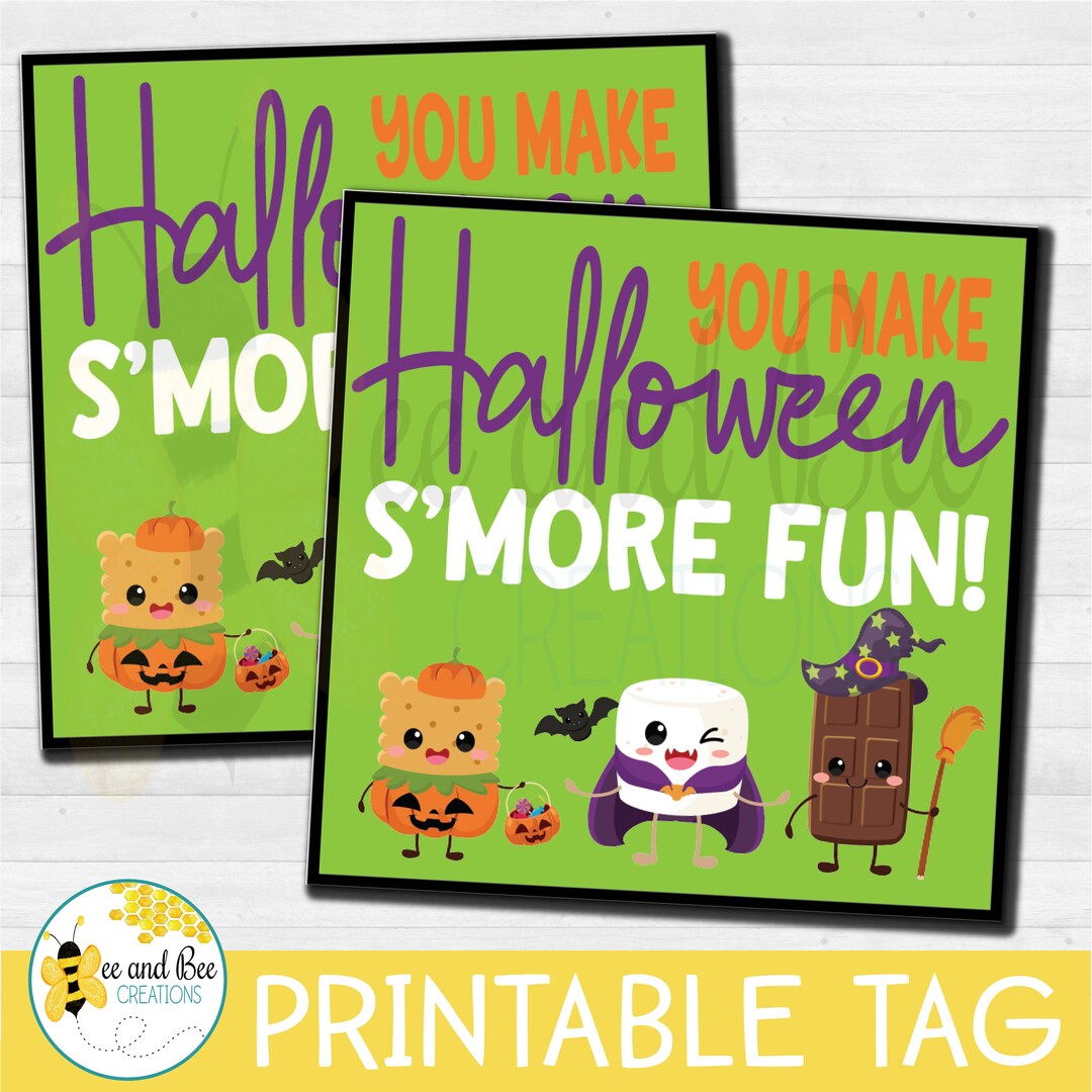 Halloween Smore Gift Tag -PNG File - Halloween, Favors, Printable ...