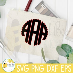 Scallop Monogram Bundle Svg, Png, Eps, and Dxf Files - Etsy