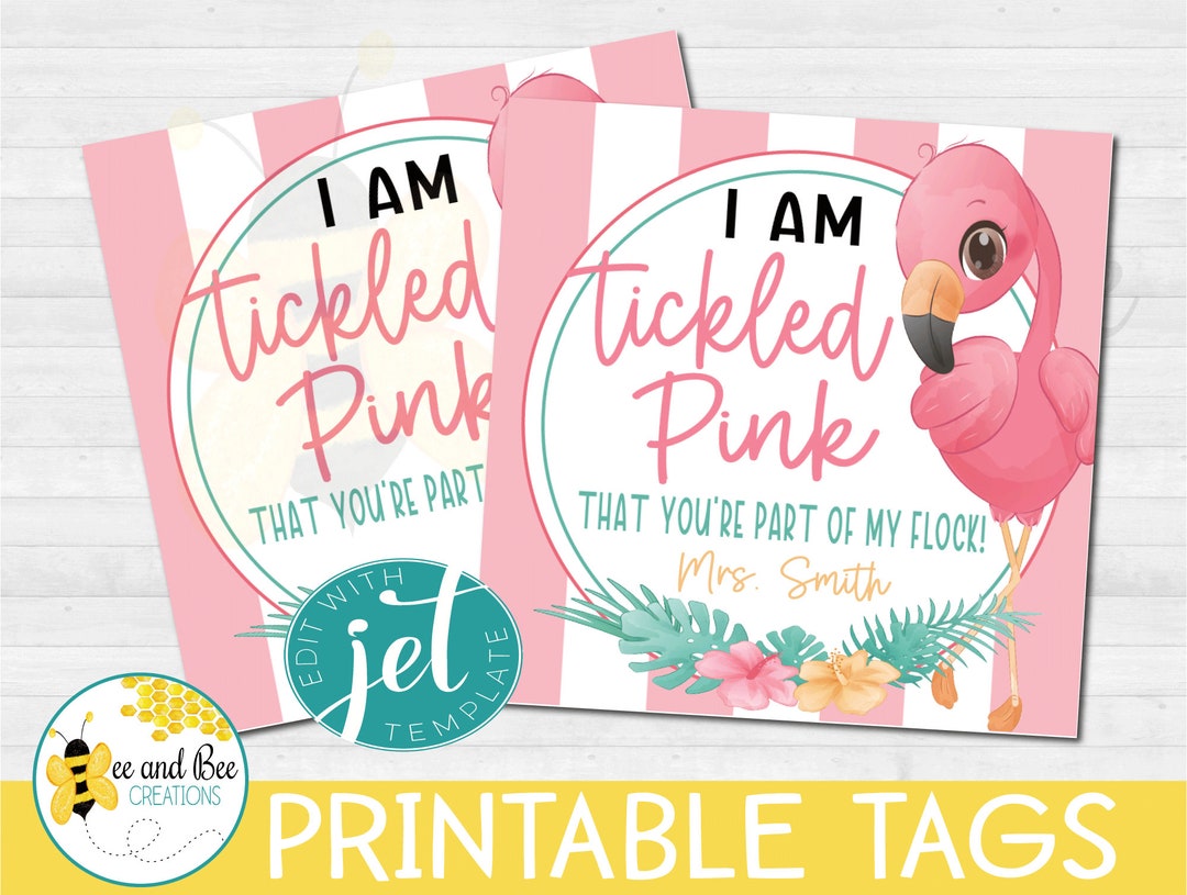 Flamingo Gift Tags: Teacher Appreciation, Back to School (PNG, PDF, JPG ...