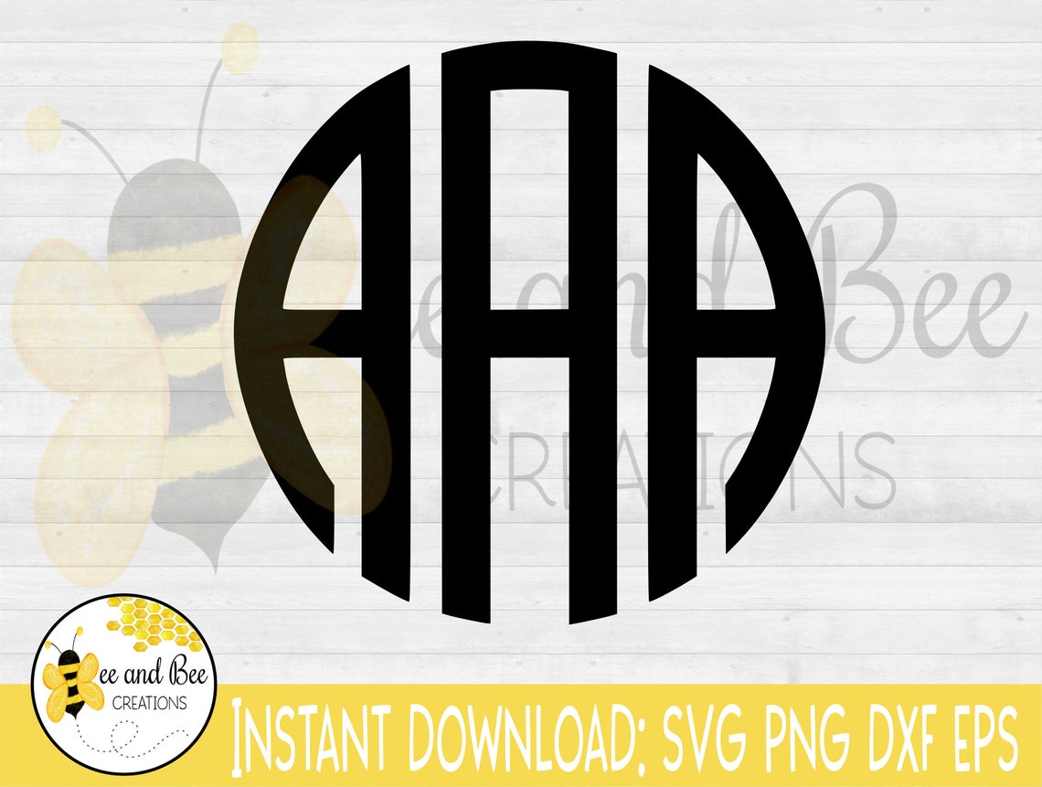 INSTANT DOWNLOAD: Circle Monogram Svg Png Eps and Dxf Files | Etsy
