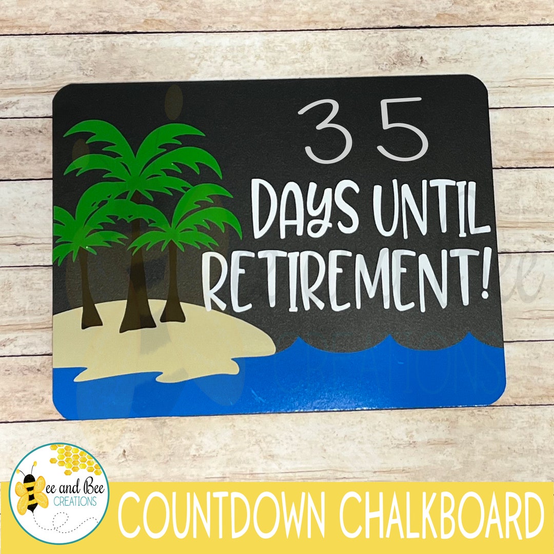 Days Until Retirement Countdown Chalkboard Retirement Gifts - Etsy
