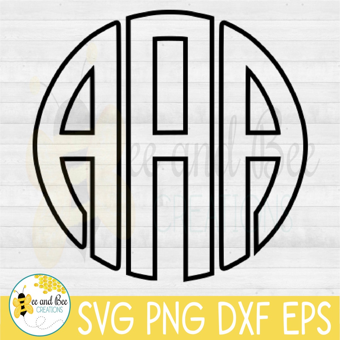 Outlined Circle Monogram Svg, Png, Eps, and Dxf Files - Etsy
