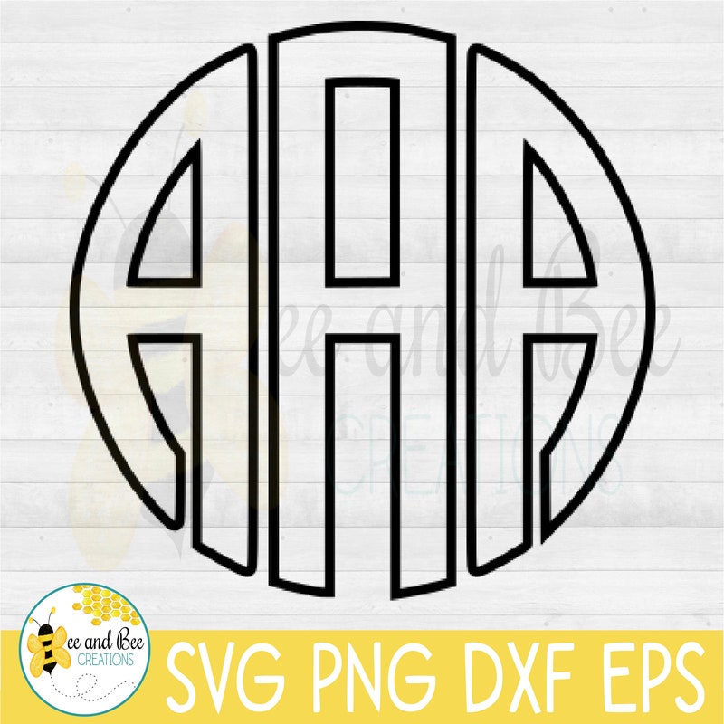 Circle Monogram Svg - Etsy