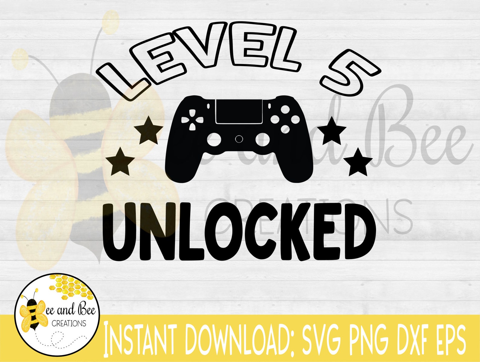 Level 5 Unlocked Svg Png Eps and Dxf Files Video Games | Etsy