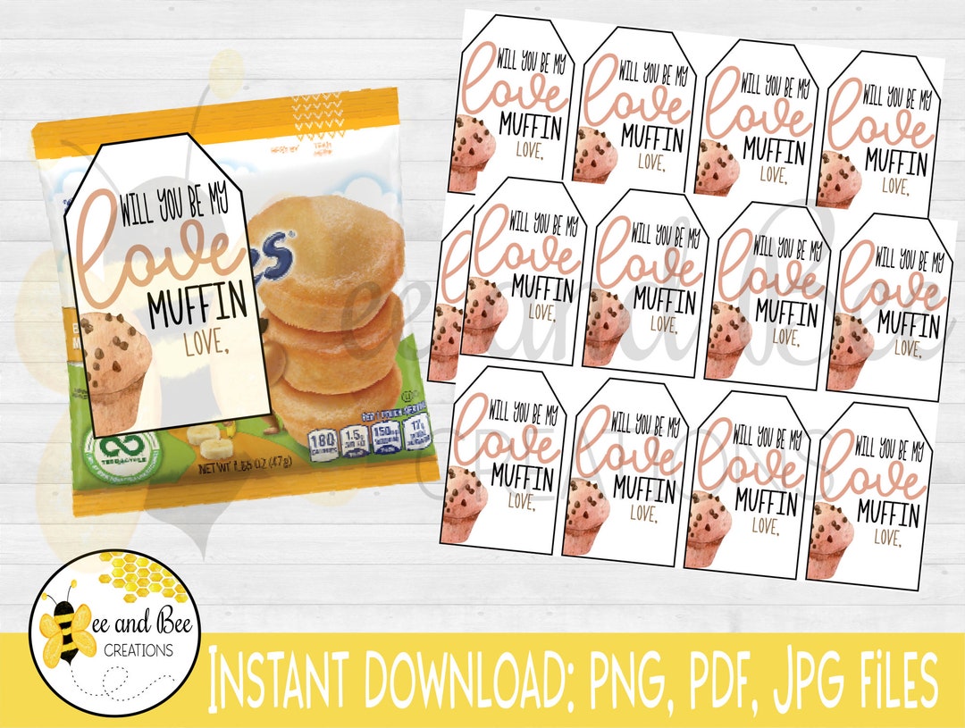 Will You Be My Love Muffin Gift Tag - Png, Pdf and Jpg Files ...