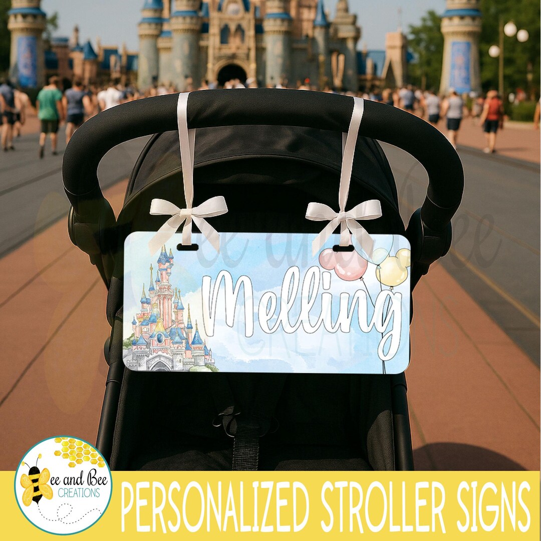Personalized Waterproof Stroller Sign – Custom Name Tag for Vacations ...