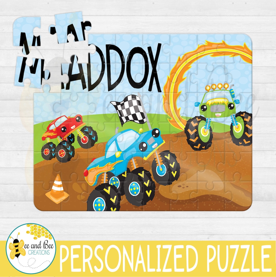 Monster Truck Puzzle - Custom Puzzle - Personalized Puzzle - Birthday ...