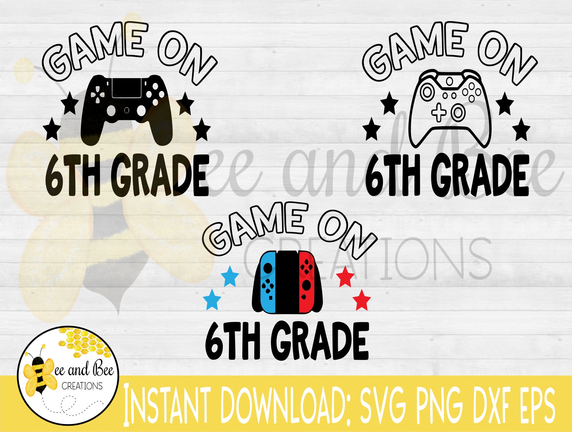 Game on 6th grade svg png eps and dxf files Video games | Etsy