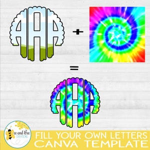 Fill Your Own Scallop Monogram Letters on CANVA, Sublimation Drag and ...