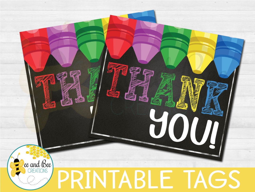 Thank You Tag - PDF File - Teacher Appreciation, Favors, Printable ...