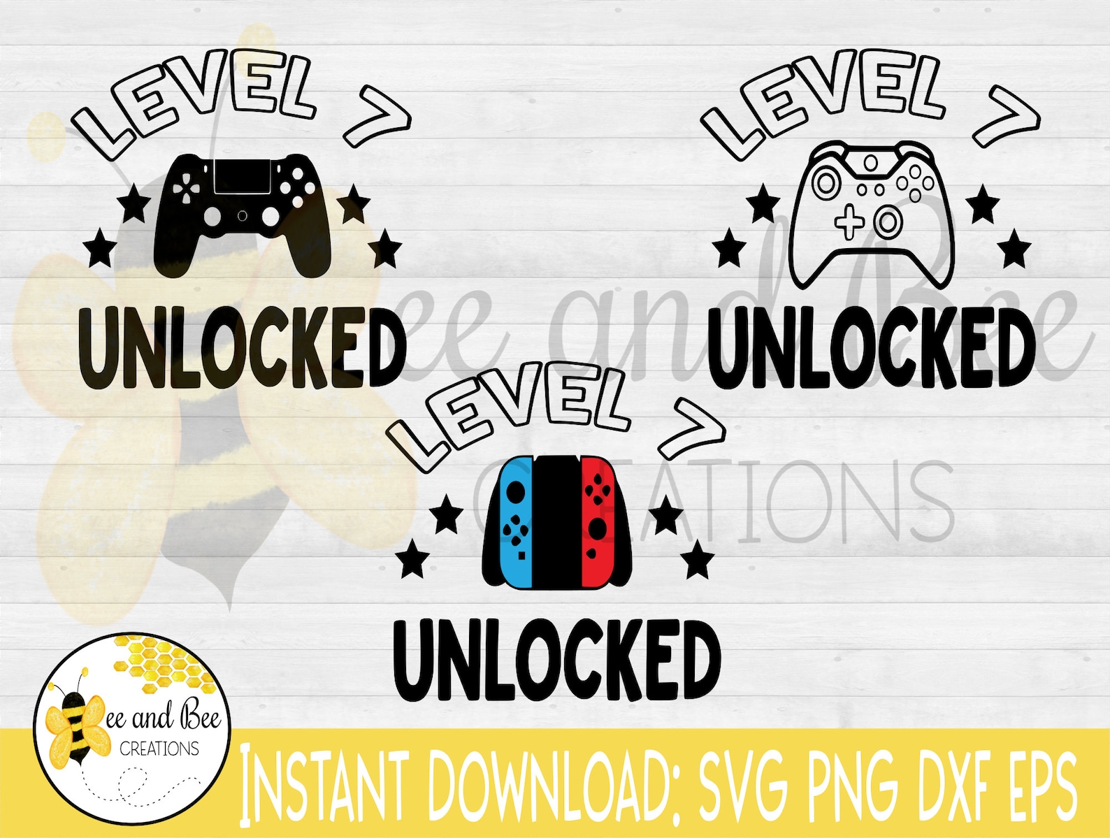 Level 7 Unlocked Svg Png Eps and Dxf Files Video Games - Etsy